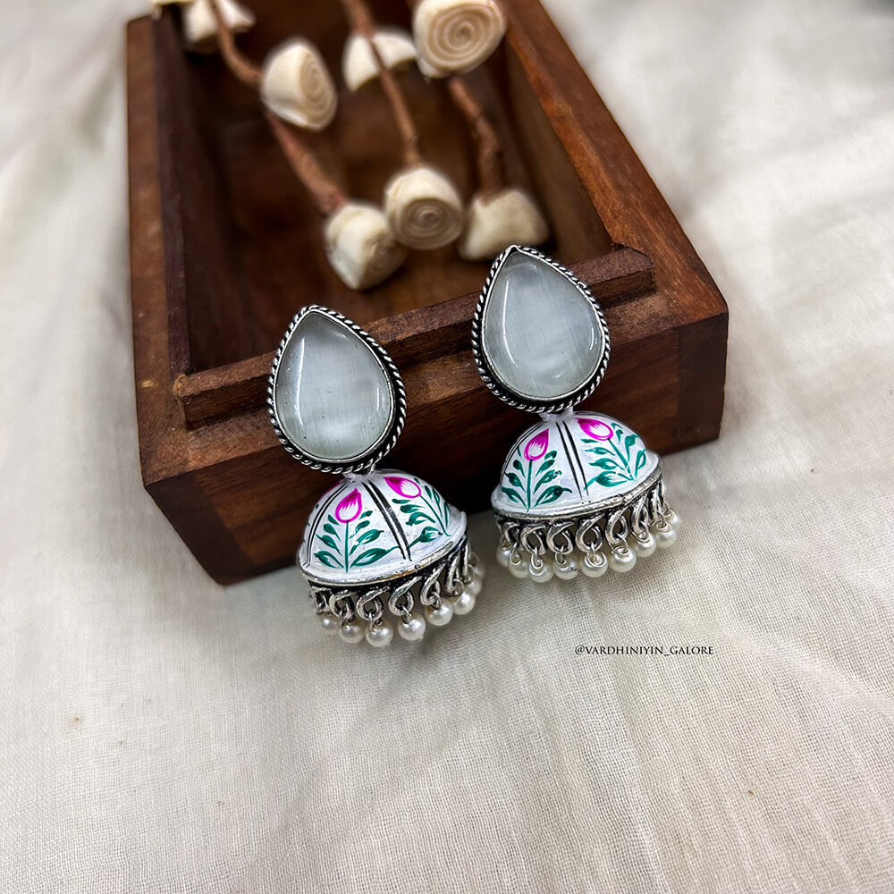 Swadev Hand Painted Designer Jhumkas – Vardhiniyin Galore